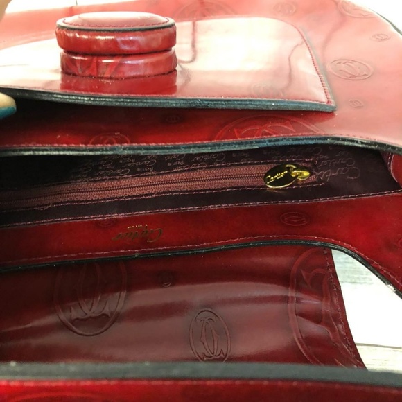 Cartier | Bags | Cartier Monogram Burgundy Leather Shoulder Bag | Poshmark
